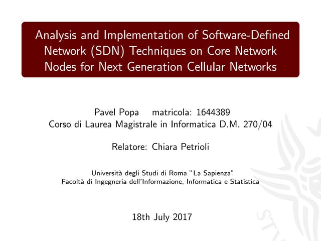 Analysis And Implementation Of Software Defined Network Sdn