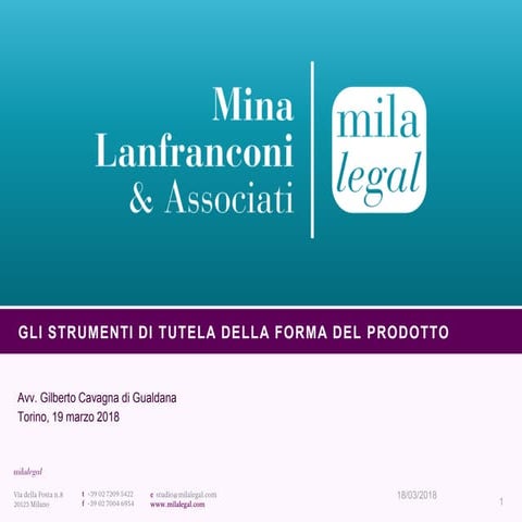 Gli strumenti di tutela della forma del prodotto | PPTX