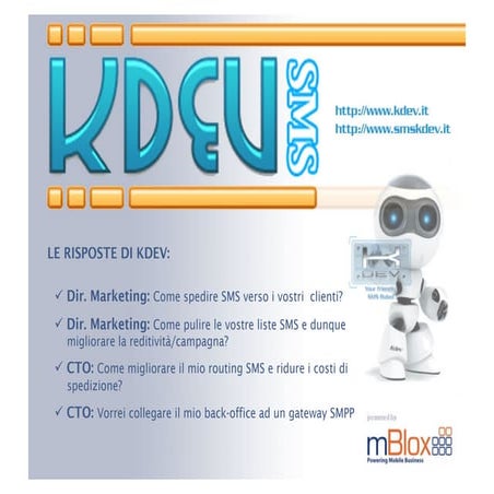 KDEV SMS - tools e sistemi per il vettore SMS | PDF