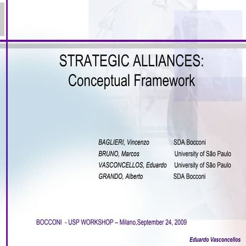 Presentazione Vasconcellos - Strategic Alliances Conceptual Framework | PPT