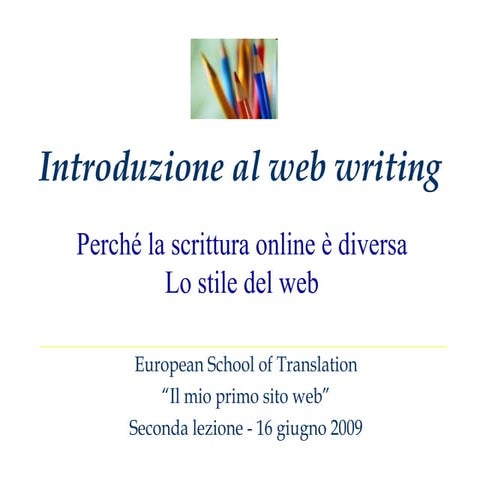 Introduzione al web writing | PPT