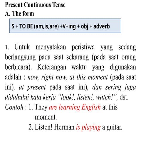 Present contiuous.ENGLISH.TENSE AND TRIALpptx | PPTX