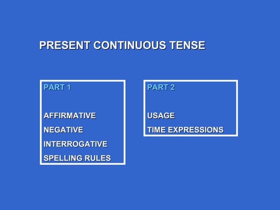 Present continuous tense | PPTX