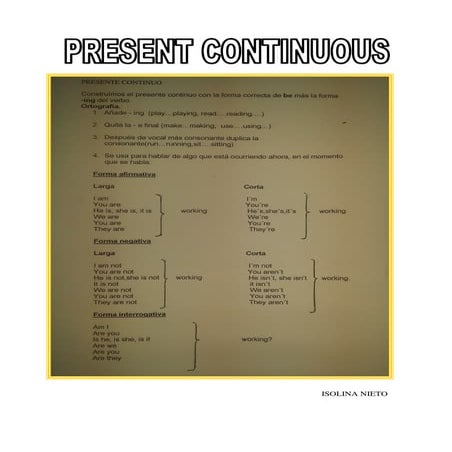 Present continuous | PDF