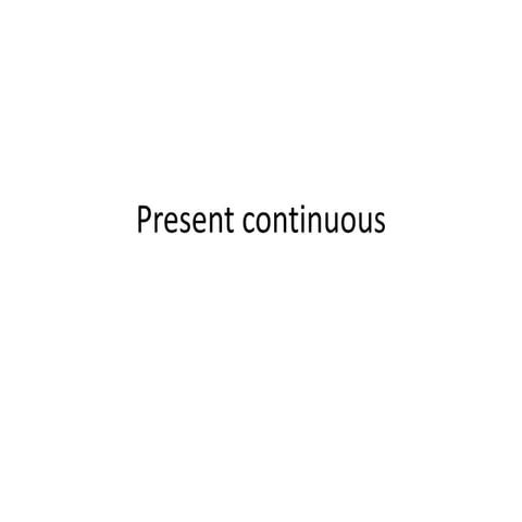 Present continuous | PPSX