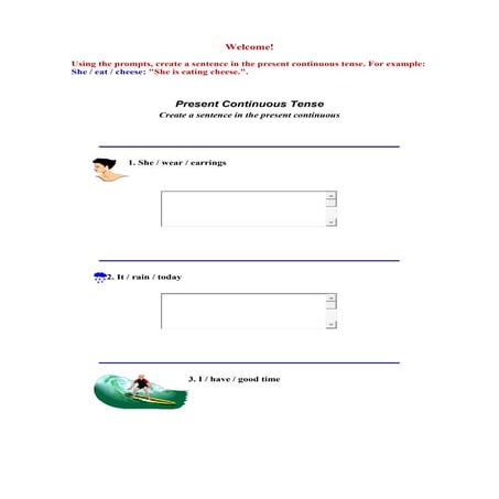 Present continuous 1 medio verano | PDF