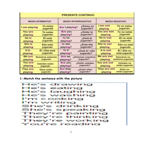 Present Continuous | DOCX