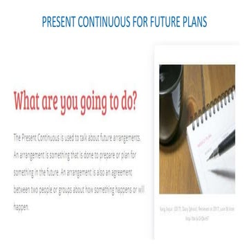 Present continuous for future plans | PPTX