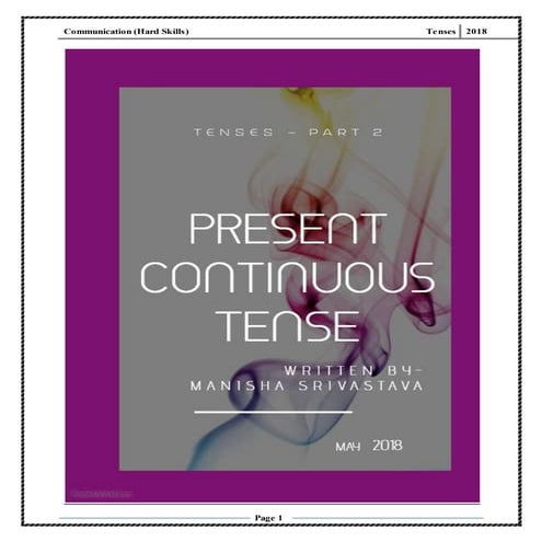 Present continuous tense | PDF