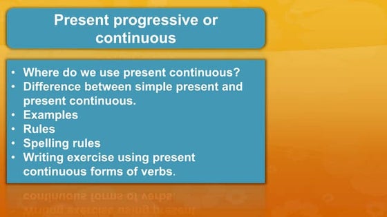 Present continuous. | PPT