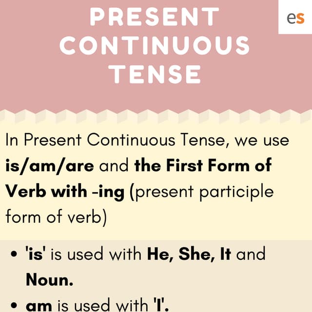 Present Continuous Tense Rules | PDF