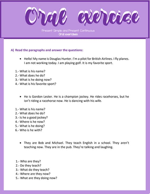 Present simple or continuous game 1 | PPTX