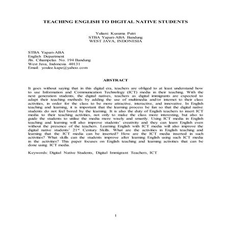 Teaching english to digital native students | PDF