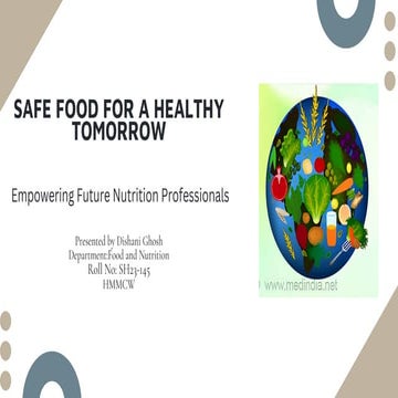safe food for healthy tomorrow in our daily life | PDF