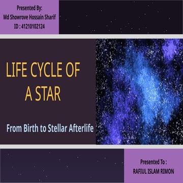 Life cycle of a star from birth to stellar afterlife | PPT
