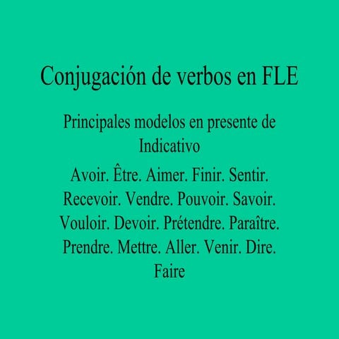 Presente de verbos en fle | PPT