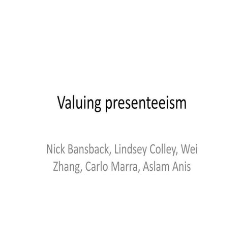 Presenteeism Presentation | PPTX
