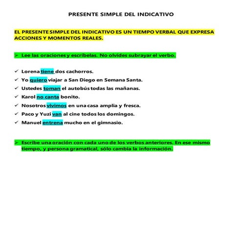 El Presente De Indicativo Spanish PRESENT Tense Learn And PRACTICE