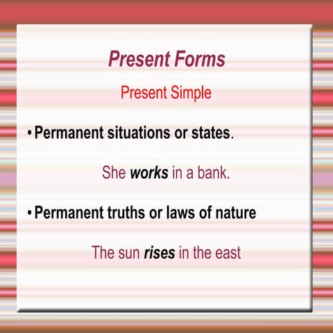 Present forms, Present Simple | PDF