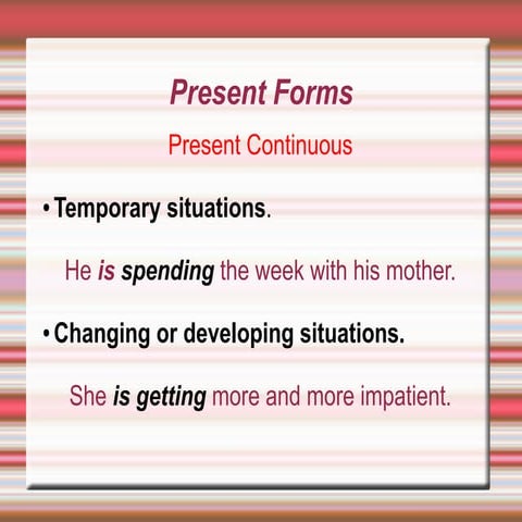 Present Forms, Present Continuous | PDF