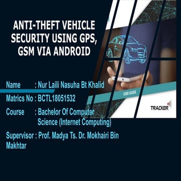ANTI-THEFT SECURITY USING GPS, GSM VIA ANDROID | PPT