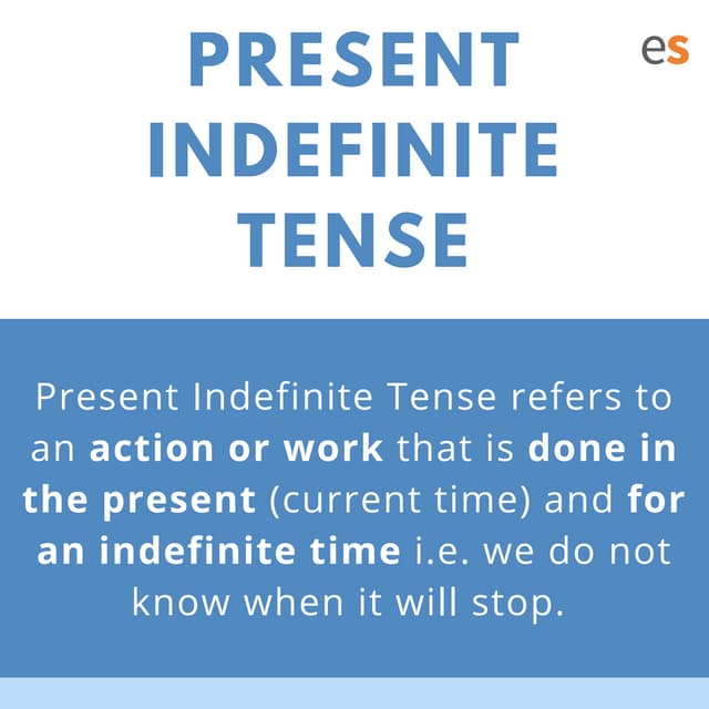 Present indefinite tense definition | PDF