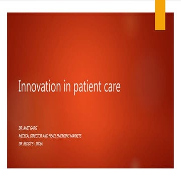 Innovation in patient care | PPTX | Diabetes | Diseases and Conditions