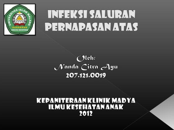 PPT ISPA infeksi saluran pernafasan atas | PPTX