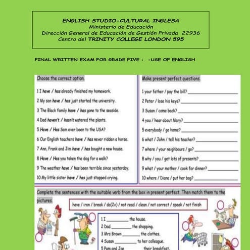 Present Perfect Tasks | DOCX