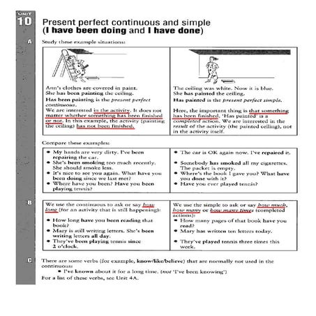 Present perfect continuous an simple (intermidiate) | PDF
