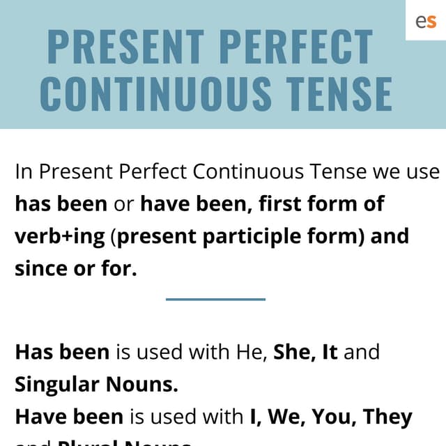 Present Perfect Continuous Tense Rules and Examples | PDF
