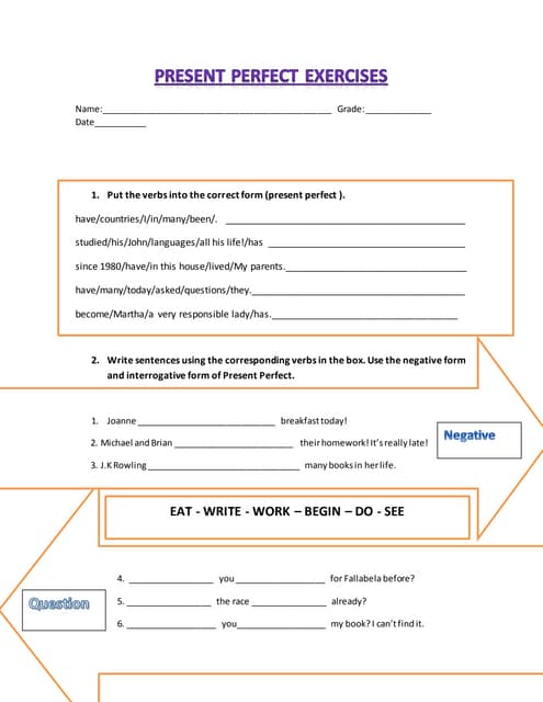 Matching present past excercise | DOCX
