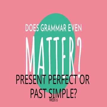 Grammar Lesson on Present Perfect or Past Simple. | PPTX