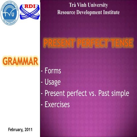 Present perfect tense | PPTX