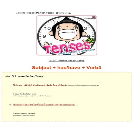 Present perfect tense | PDF