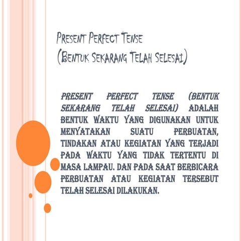 Present perfect tense | PPTX