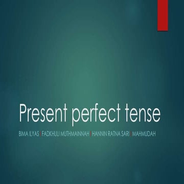Present Perfect tense slideshow | PPT
