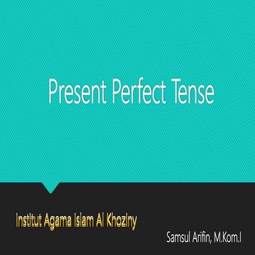 Present perfect tense | PPTX