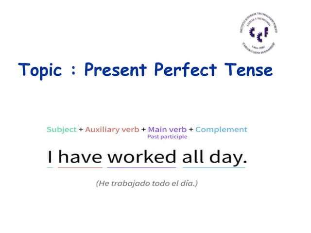 Present Perfect tense slideshow | PPT