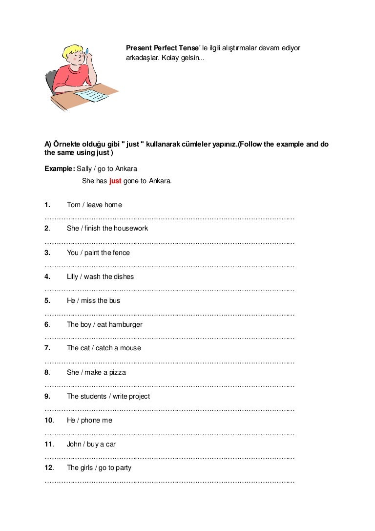 Present perfect tense alıştırma 5