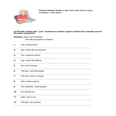 Present perfect tense alıştırma 5 | PDF