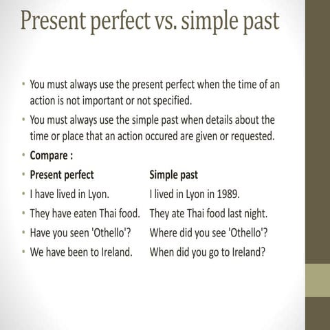 Present perfect and past simple | PPTX