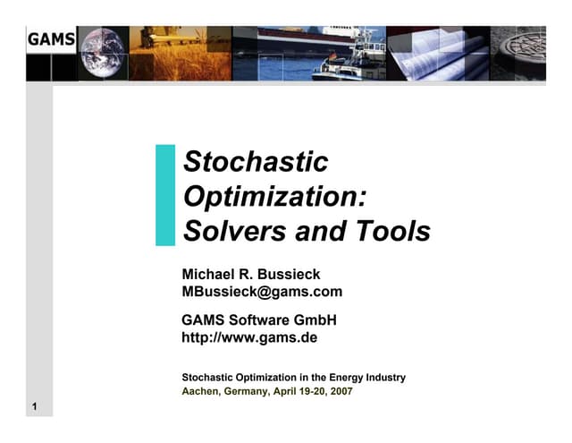 Stochastic Optimization Solvers And Tools Pdf
