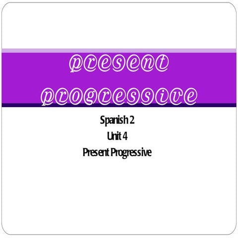 Present Progressive in Spanish | PPT