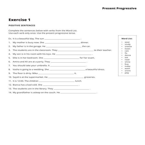 Present progressive | PDF