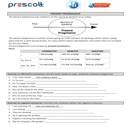 Present progressive | PDF