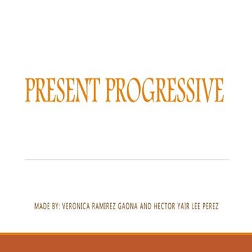 Present progressive | PPT