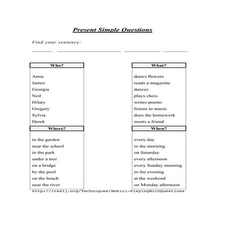 Present simple questions | PDF