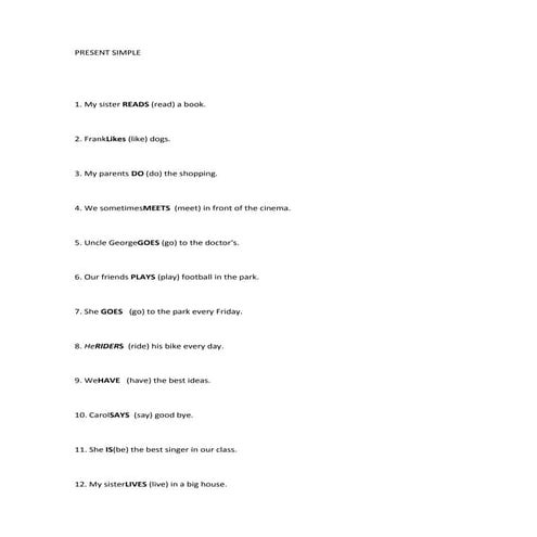 Present simple | DOCX