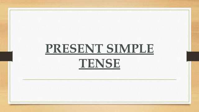 Lesson plan present simple tense | PPTX